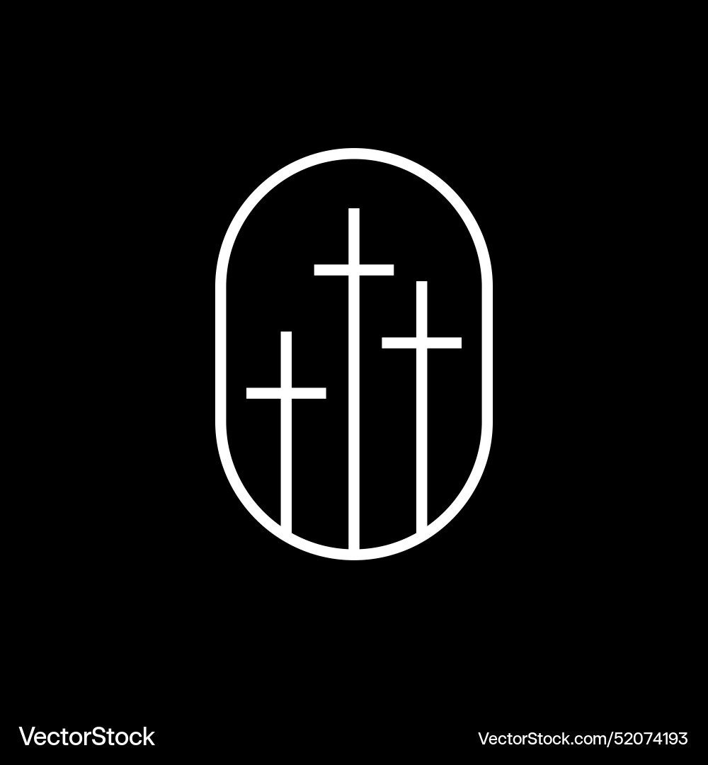 Three christ cross logo icon Royalty Free Vector Image