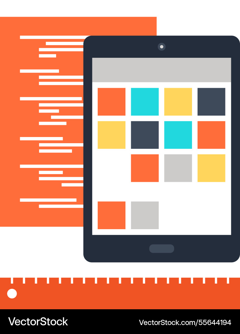 App development flat web icon concept Royalty Free Vector