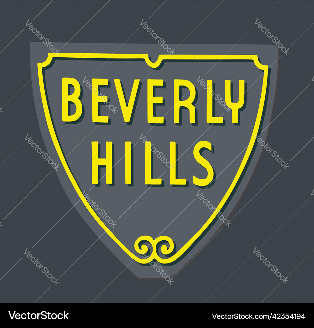 Beverly Hills Sign - Iconic Landmark Royalty Free Vector