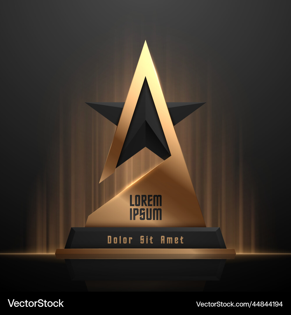 Black and gold star award template Royalty Free Vector Image