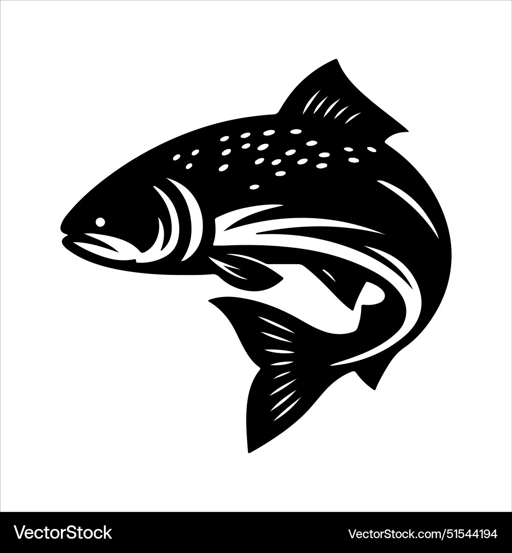 Black and white fish on background Royalty Free Vector Image