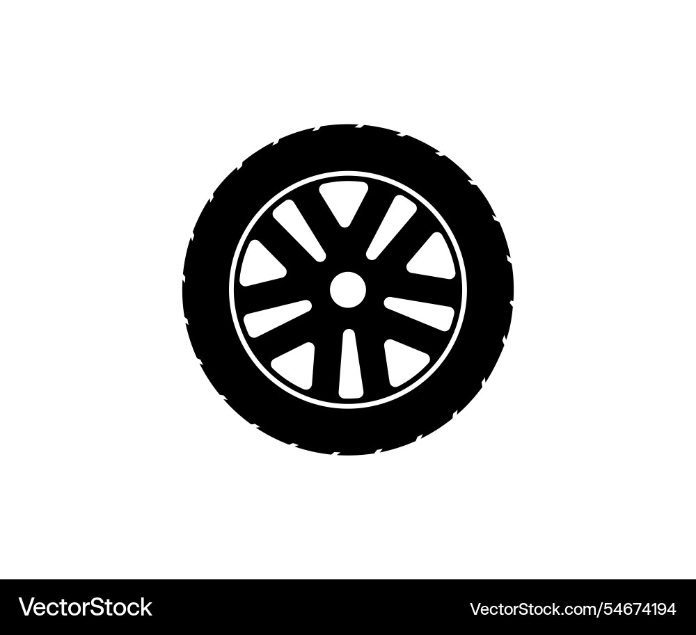 Car wheel icon or symbol Royalty Free Vector Image