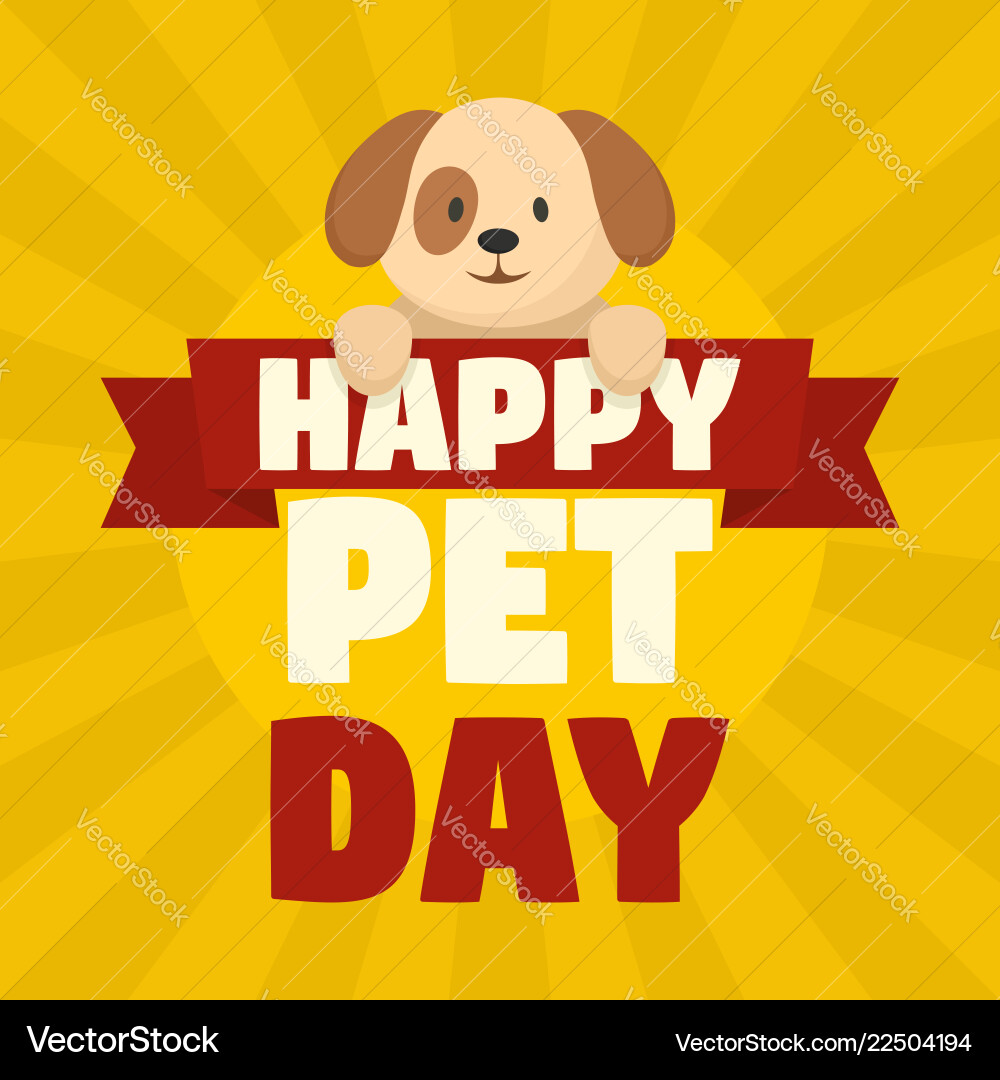 Happy pet day concept background flat style Vector Image