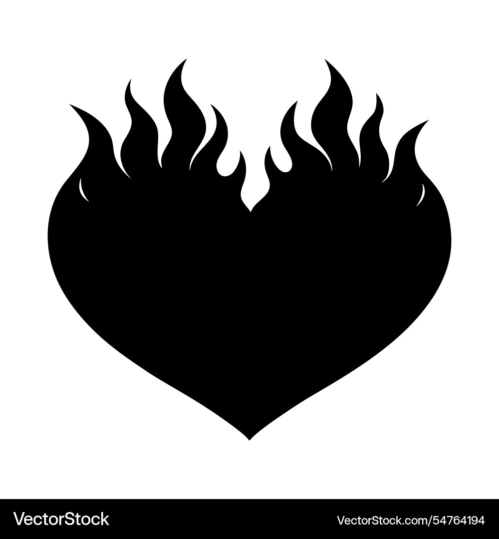Love heart shape fire effect Royalty Free Vector Image