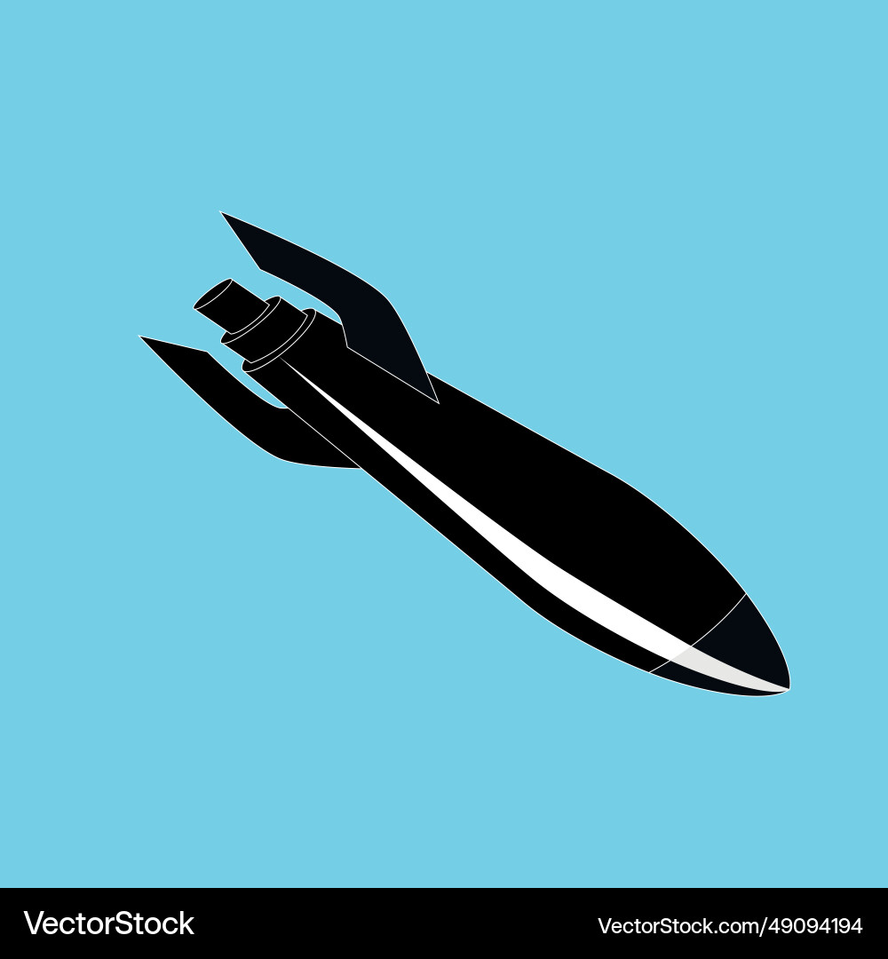 Missile in the blue sky with clouds Royalty Free Vector