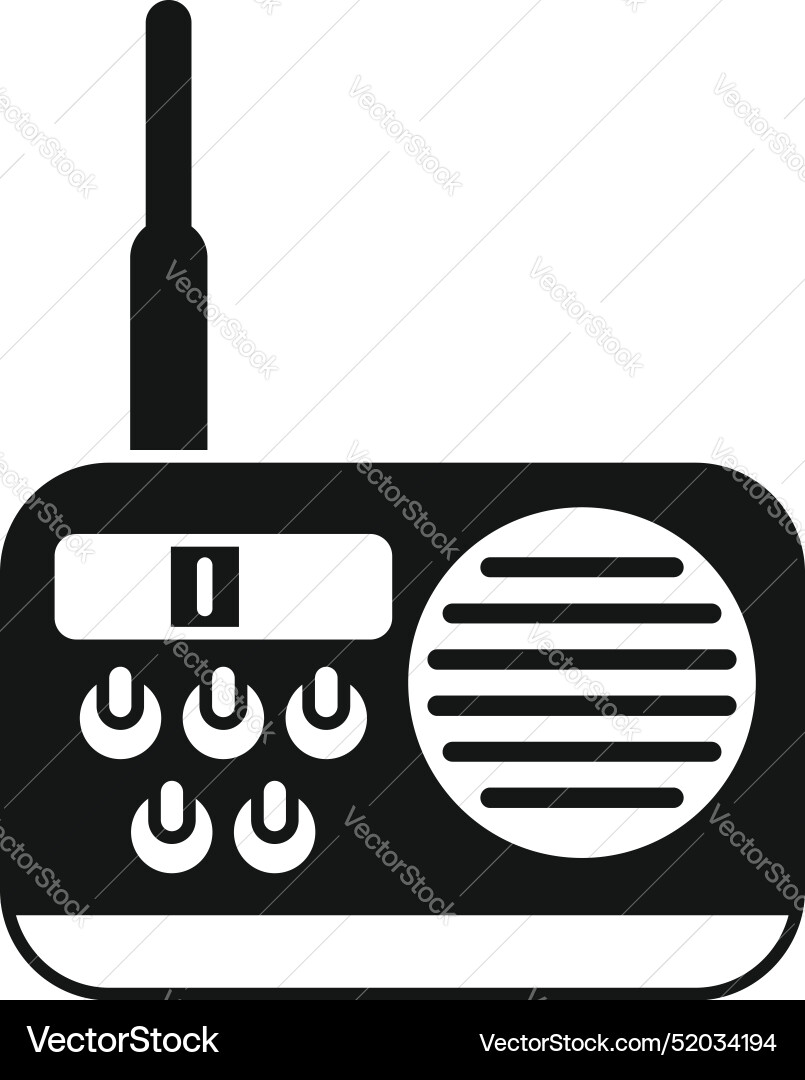 Portable radio receiver transmitting signals Vector Image