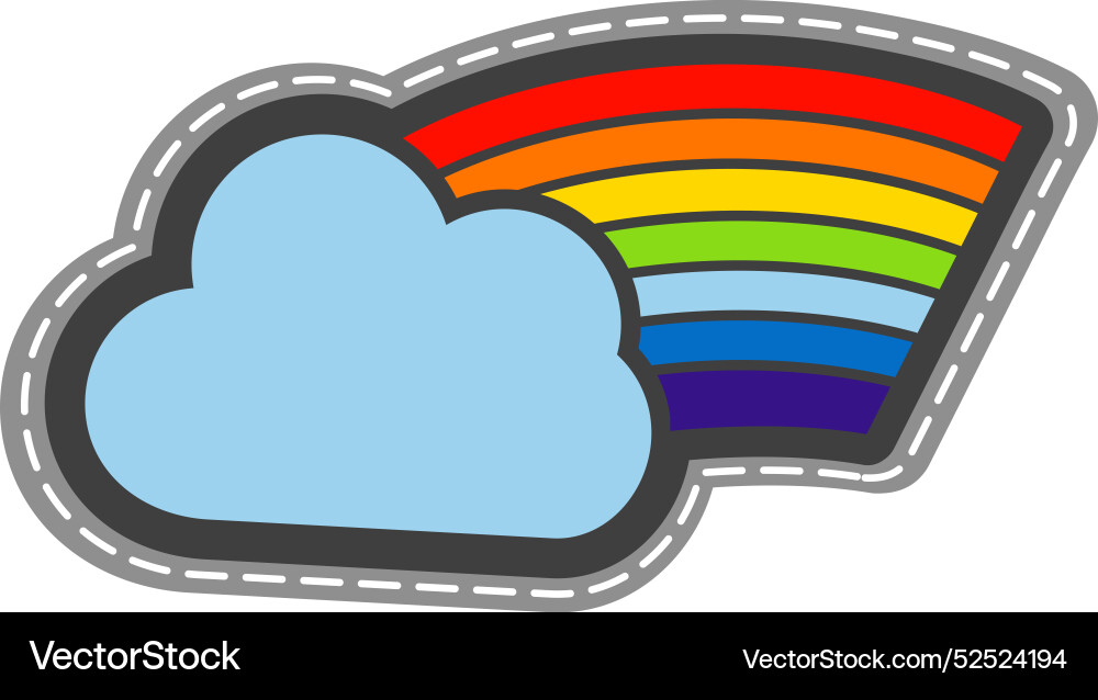 Rainbow cloud patch colorful weather clothing Vector Image