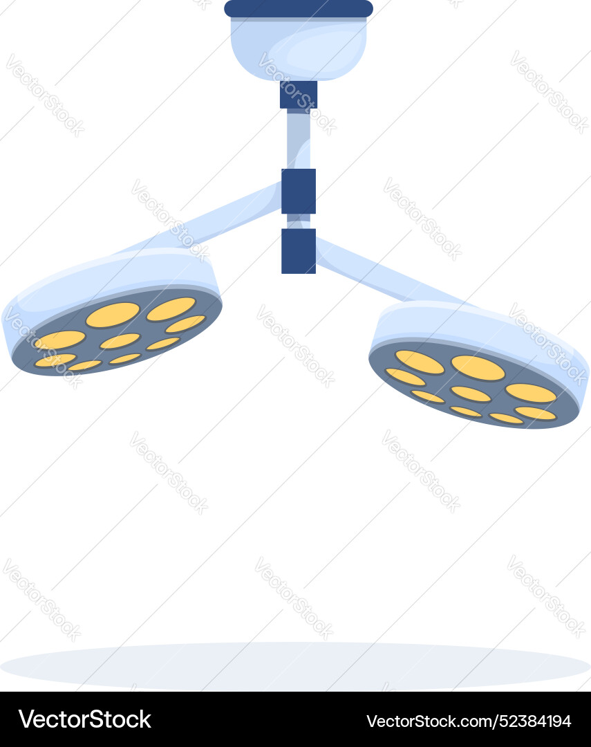 Surgical lamp hanging and lighting operating room Vector Image