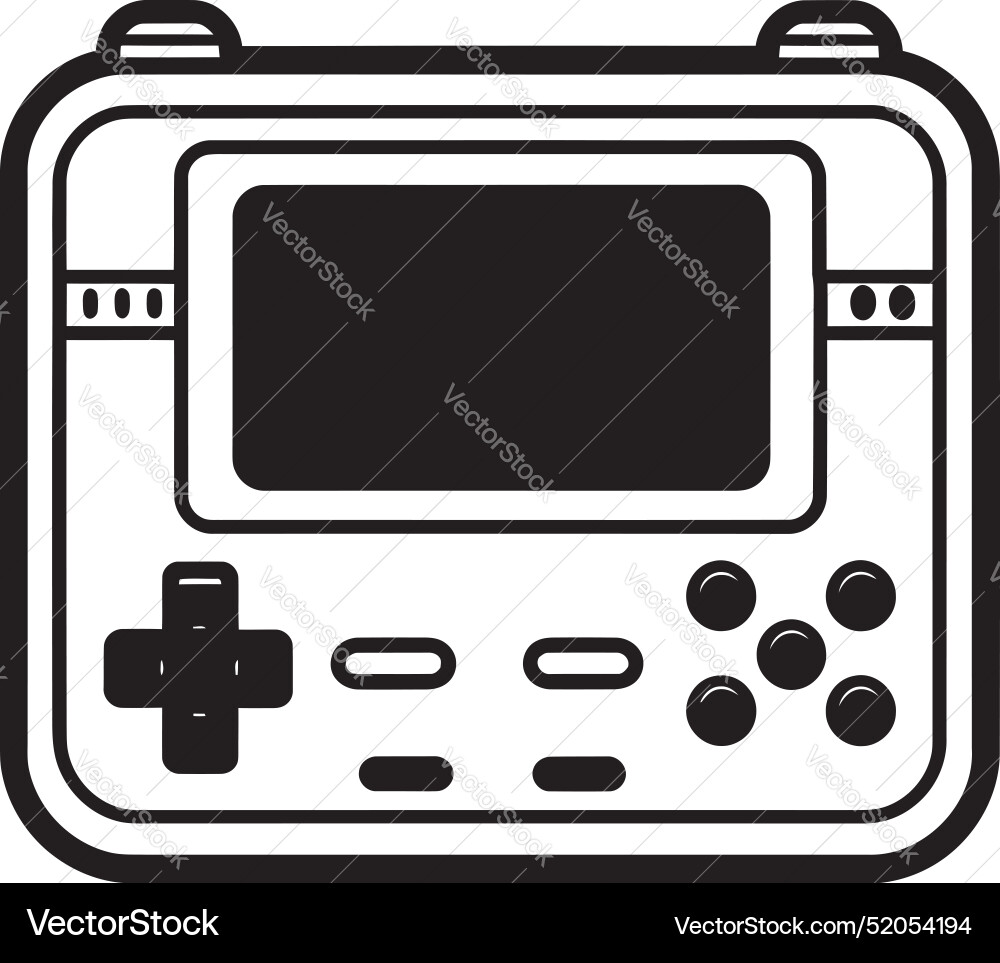 Vintage handheld gaming system emblem portable Vector Image