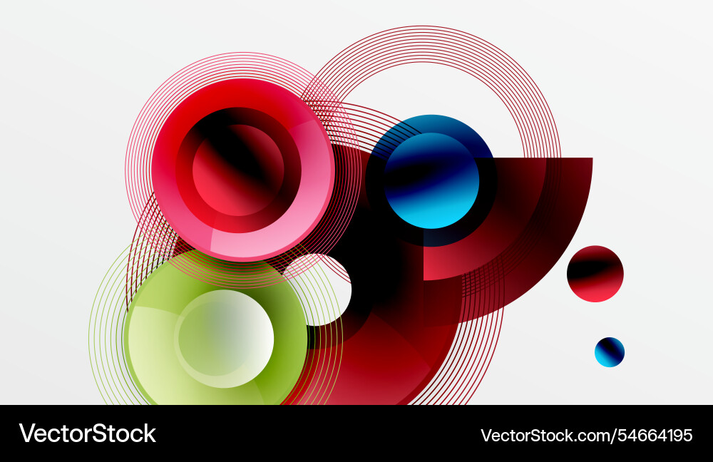 Abstract composition of overlapping circles with Vector Image