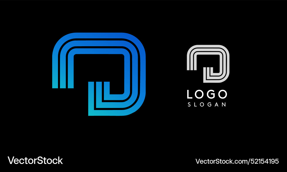 Abstract geometric logo with blue gradient modern Vector Image