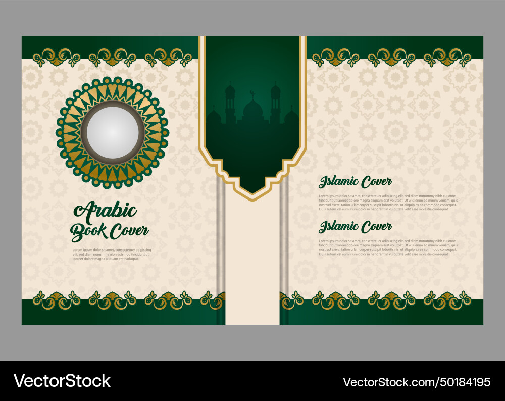 Arabic islamic style book cover design background Vector Image