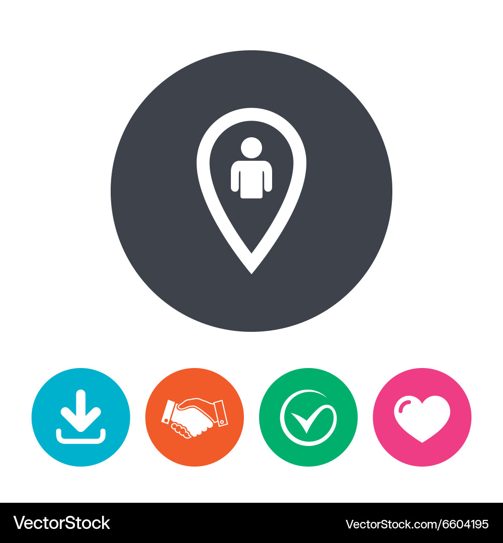 Map pointer user sign icon marker symbol Vector Image