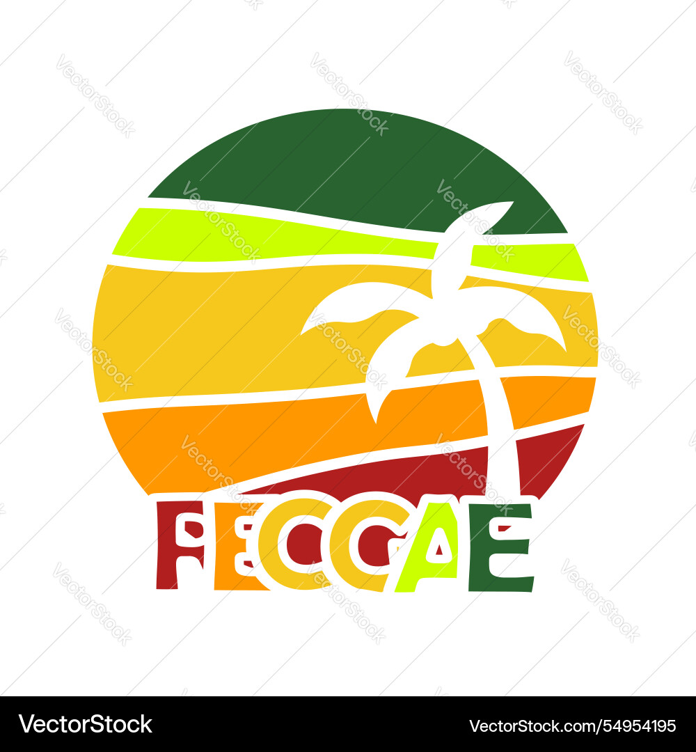 Reggae color background with beach style Vector Image