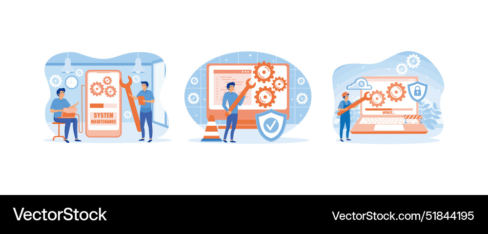 System maintenance concept update program Vector Image System maintenance concept update program Vector Image