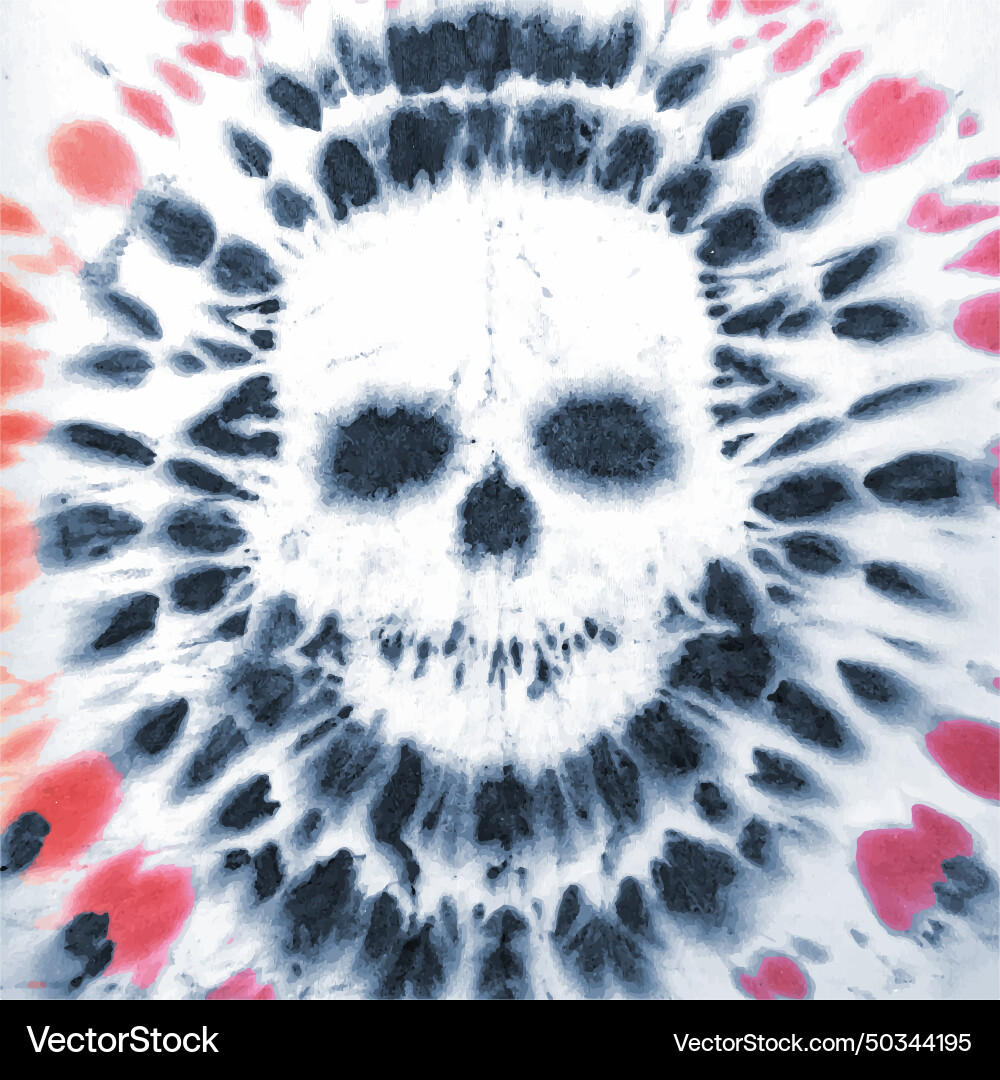 Tie dye shibori skulls pattern skull watercolour Vector Image