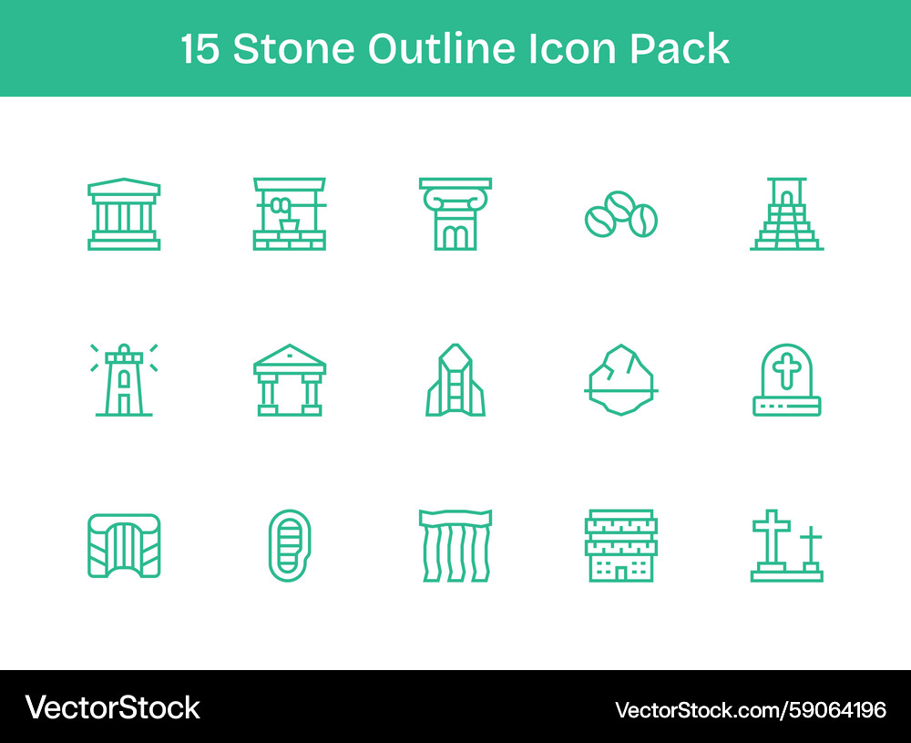 15 outline icons - stone graphics – Royalty-Free Vector | VectorStock