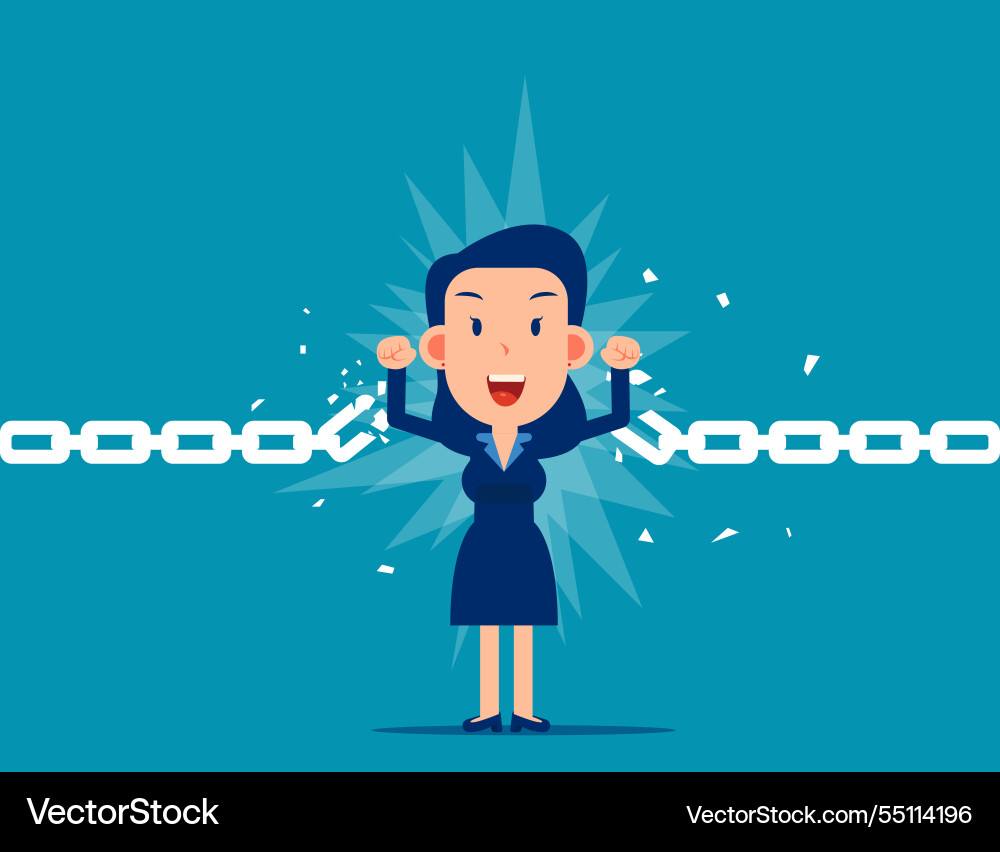 Abstract breaking chains metaphor symbol break Vector Image