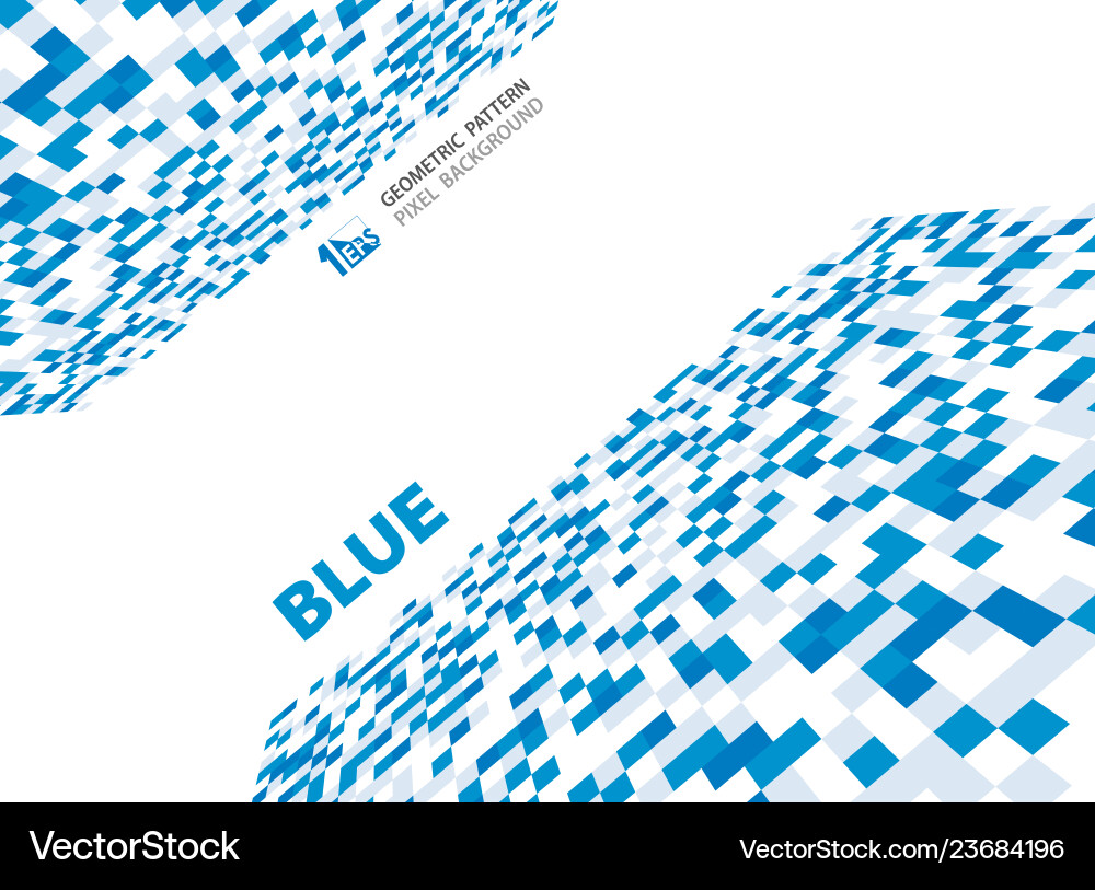 Abstract pixel blue geometric pattern design Vector Image