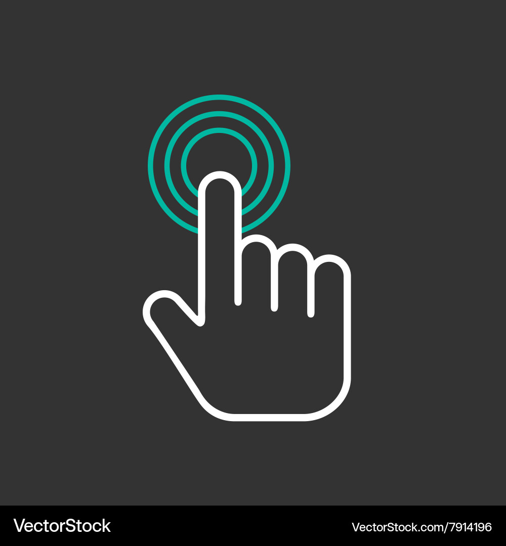 Click hand icon flat Royalty Free Vector Image