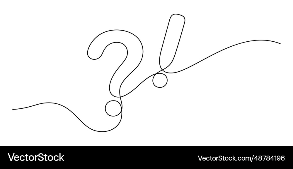 Continuous line drawing of question mark Vector Image