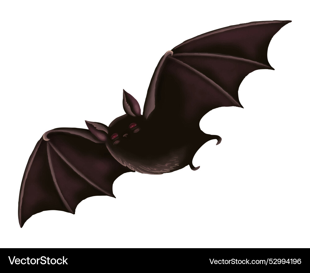 Cute flying bat in cartoon style hand drawn Vector Image