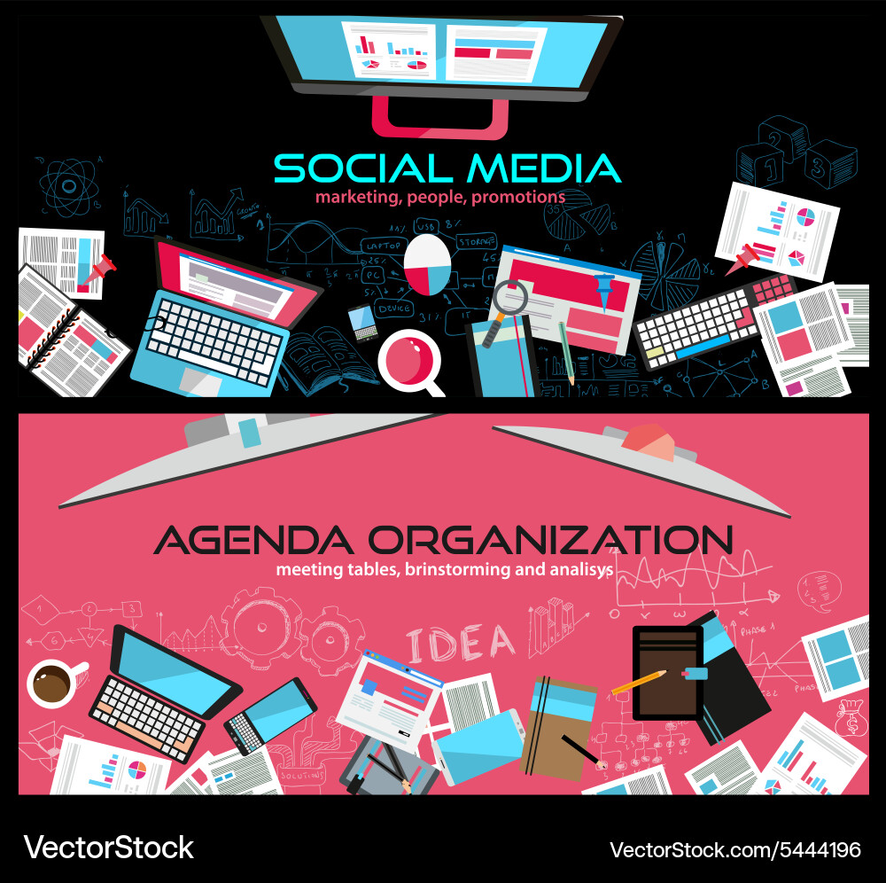 Flat style design concepts for business strategy Vector Image