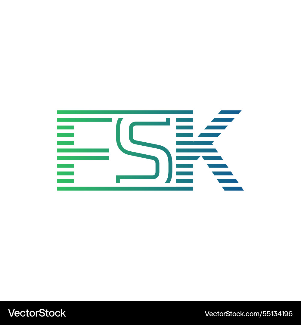 Modern fsk logo design letter minimalist Vector Image