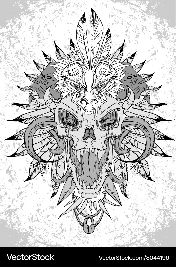 Screaming skull face Royalty Free Vector Image