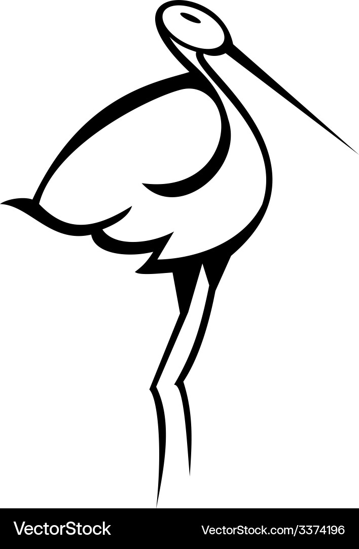 Stylized stork Royalty Free Vector Image - VectorStock