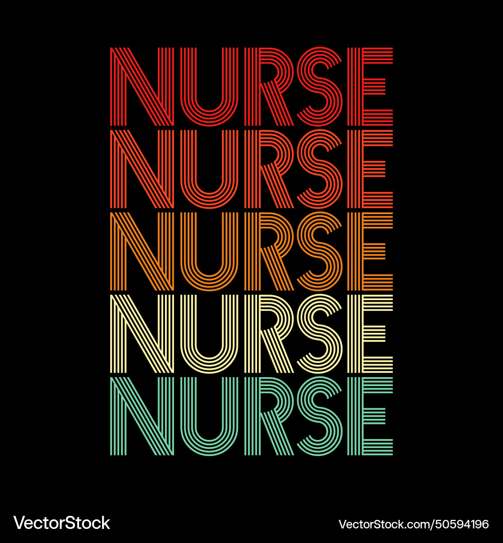 Vintage registered nurse five retro lettering Vector Image