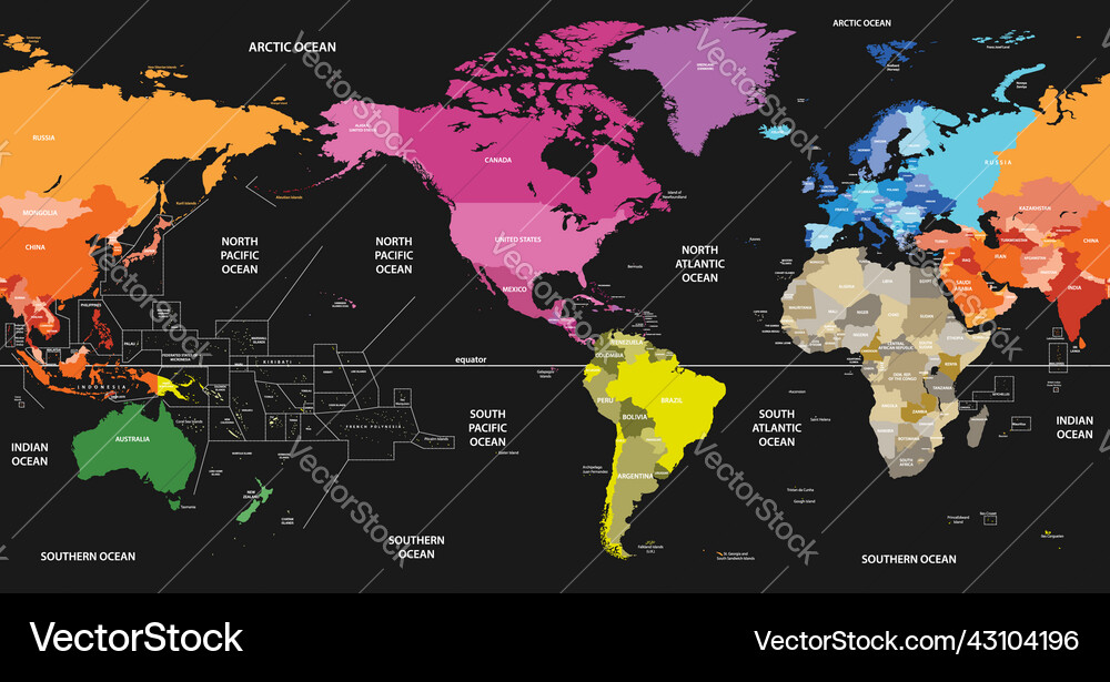 World Political Map Royalty Free Vector Image - VectorStock