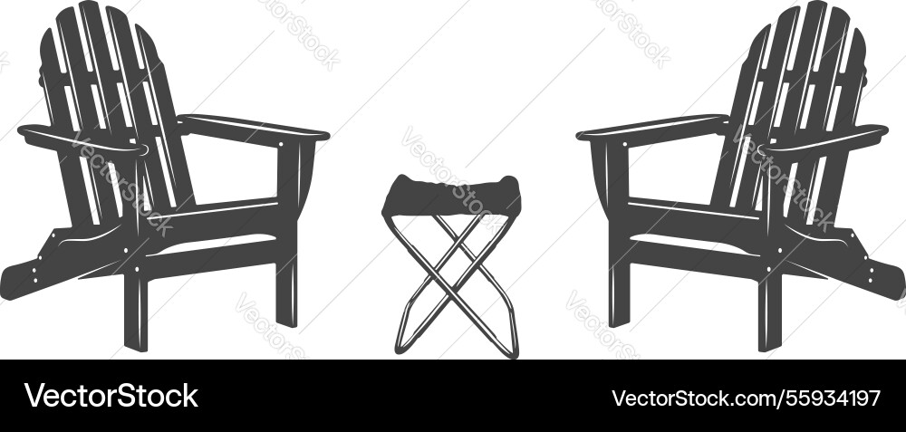 Adirondack chair svg silhouette Royalty Free Vector Image