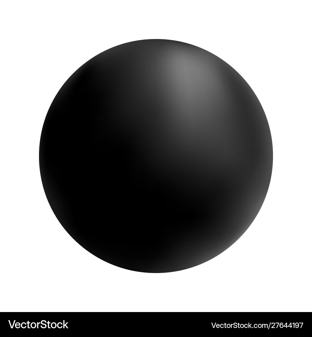 Black ball on white isolated background Royalty Free Vector
