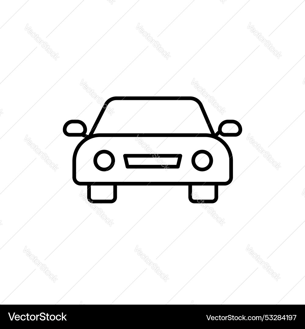 Car icon outline style design isolated on white Vector Image