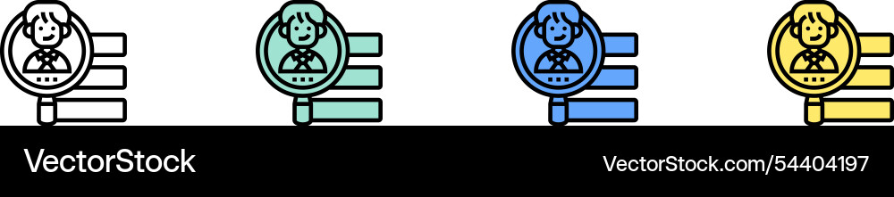 Evaluation icon outline green blue and yellow Vector Image