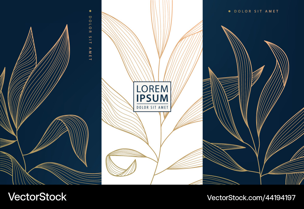 Golden Leaf Deco Collection Royalty Free Vector Image