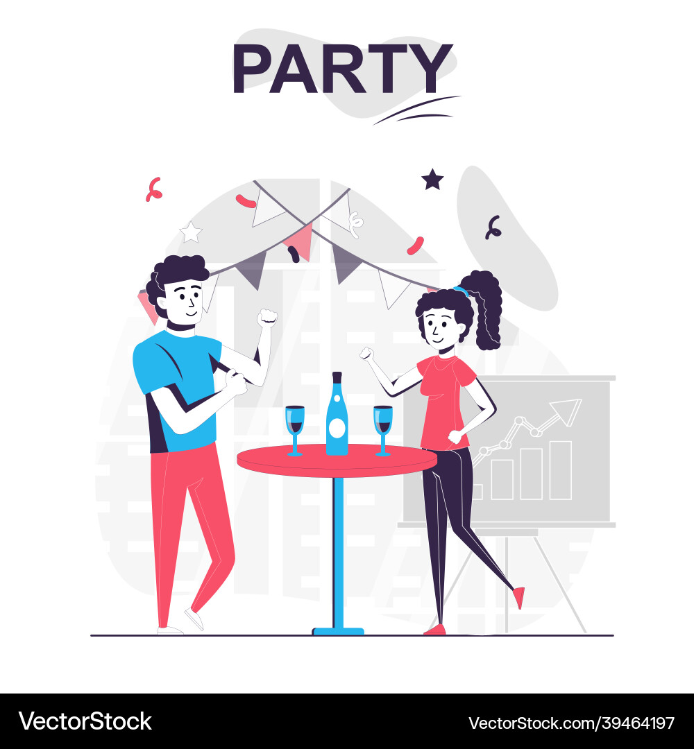 Party isolated cartoon concept colleagues Vector Image