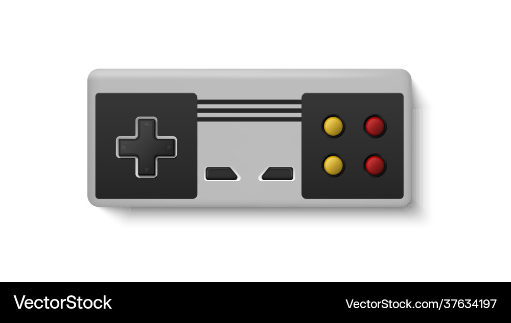 Realistic play console 3d video game controller Vector Image