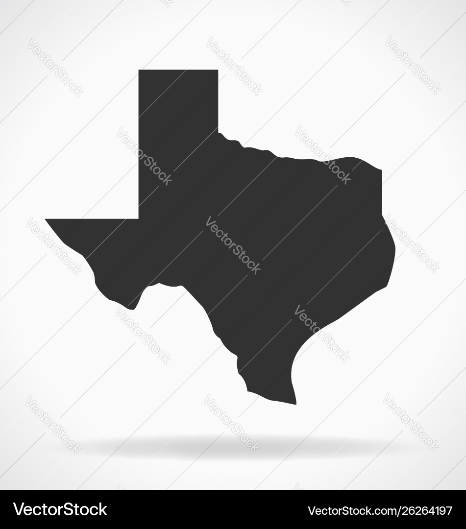 Texas tx state map simplified Royalty Free Vector Image
