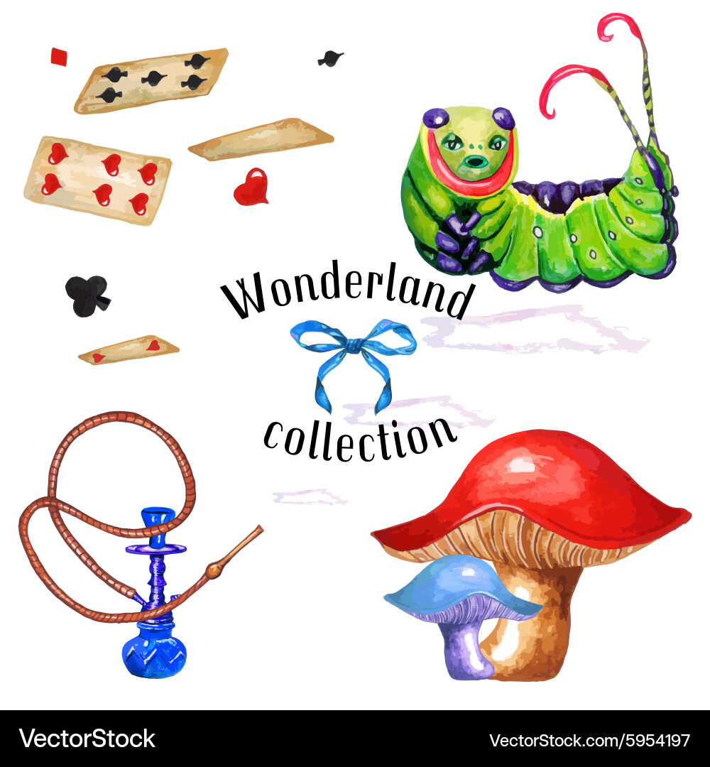 Wonderland set Royalty Free Vector Image - VectorStock