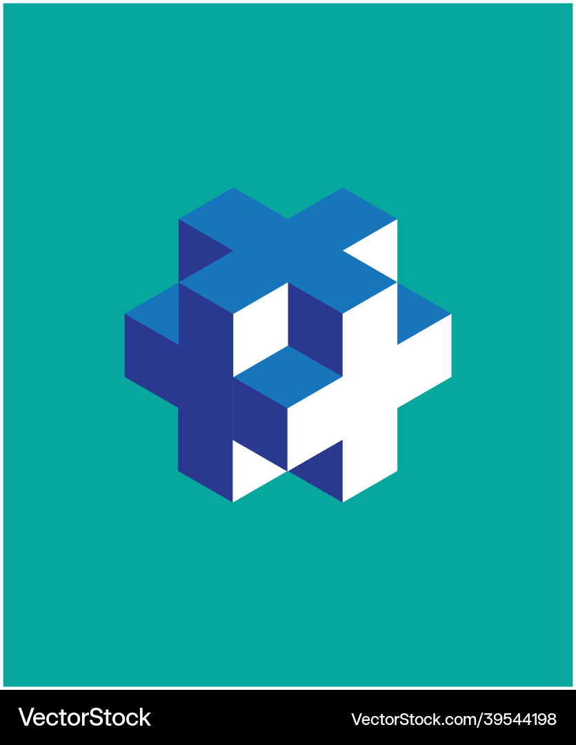 3d cube Royalty Free Vector Image - VectorStock