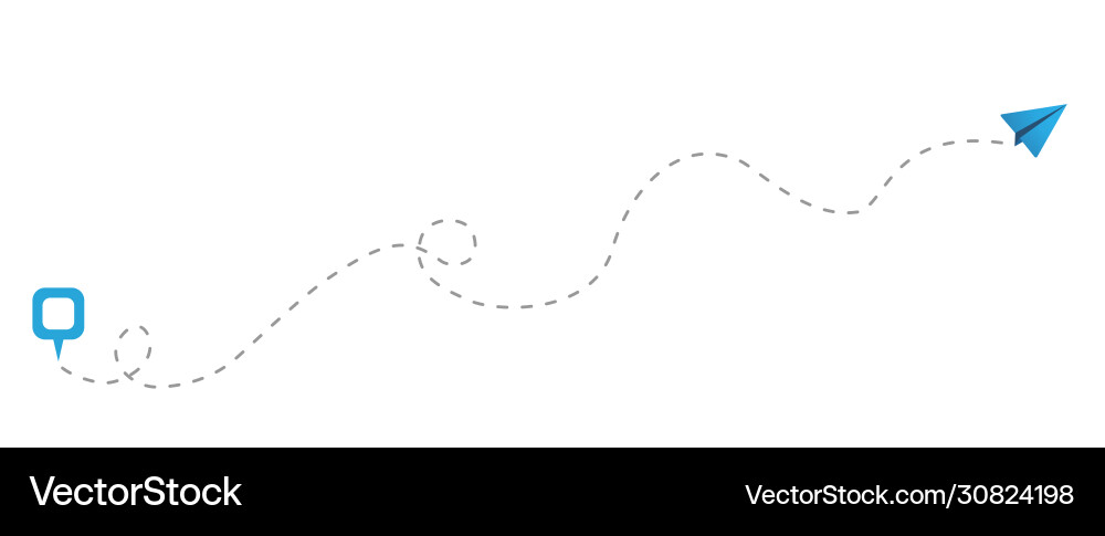 Blue Paper Airplanes Flight Path Royalty Free Vector Image