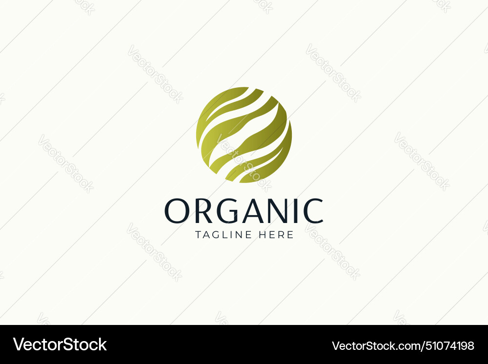 Elegant organic fresh leaf circle frame logo Vector Image