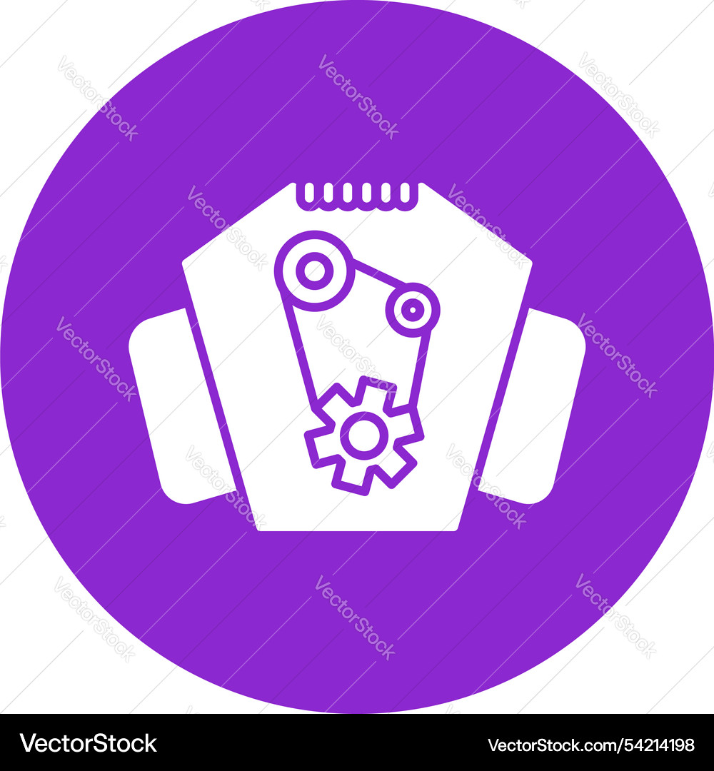 Engine glyph circle icon Royalty Free Vector Image