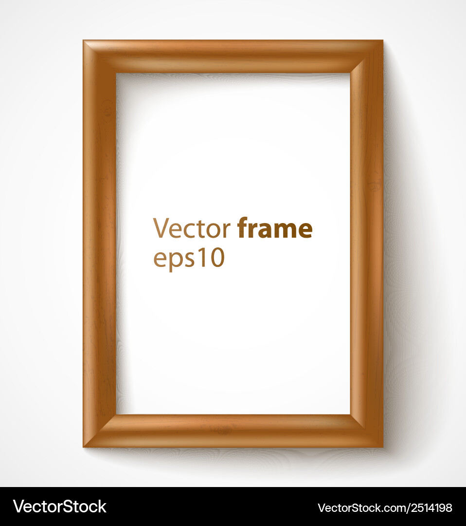 Light wooden rectangular 3d photo frame Royalty Free Vector