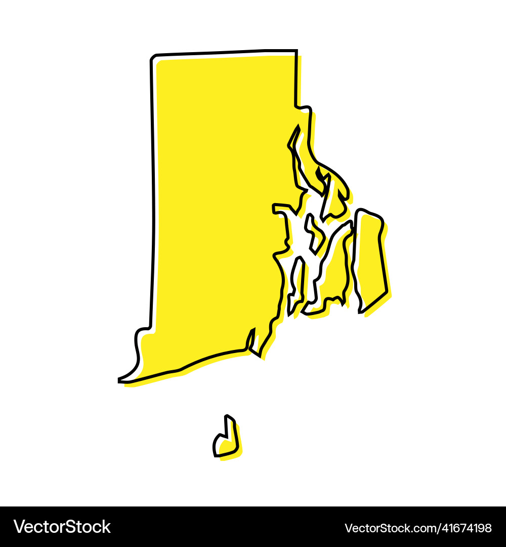 Rhode Island Outline Map Royalty Free Vector Image