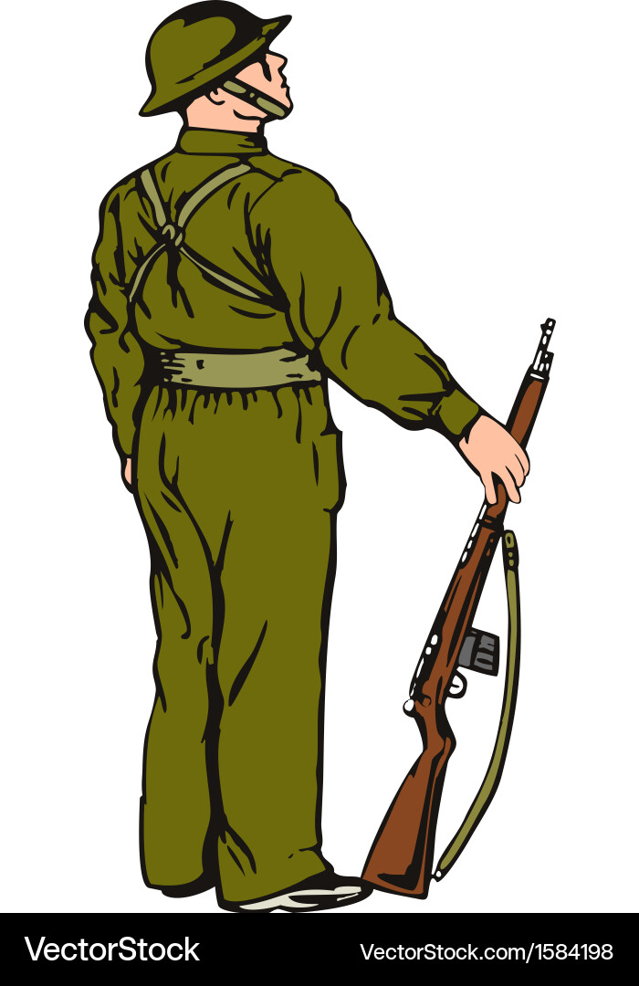 Soldier on guard Royalty Free Vector Image - VectorStock