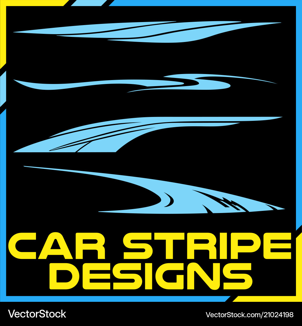Tribal Car Stripe Set - Cool Vinyl Decals Vector Image