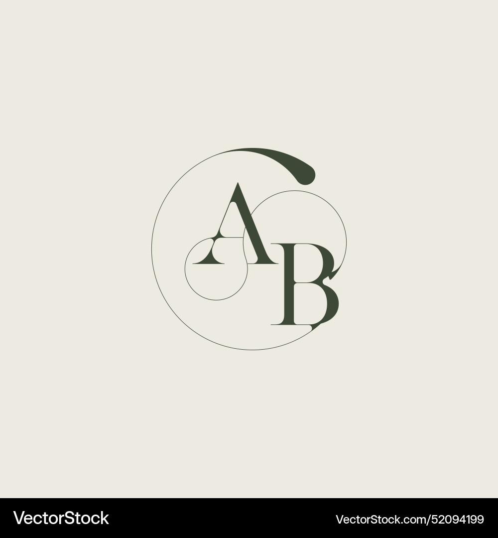 Beautiful monogram initial elegant line concept Vector Image